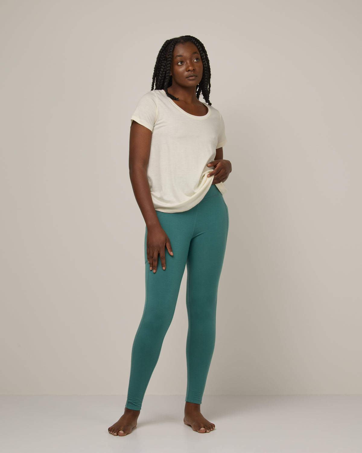 Summit Merino Wool Pocket Legging - Silver Jade – Summit Pocket Legging | wool& Europe