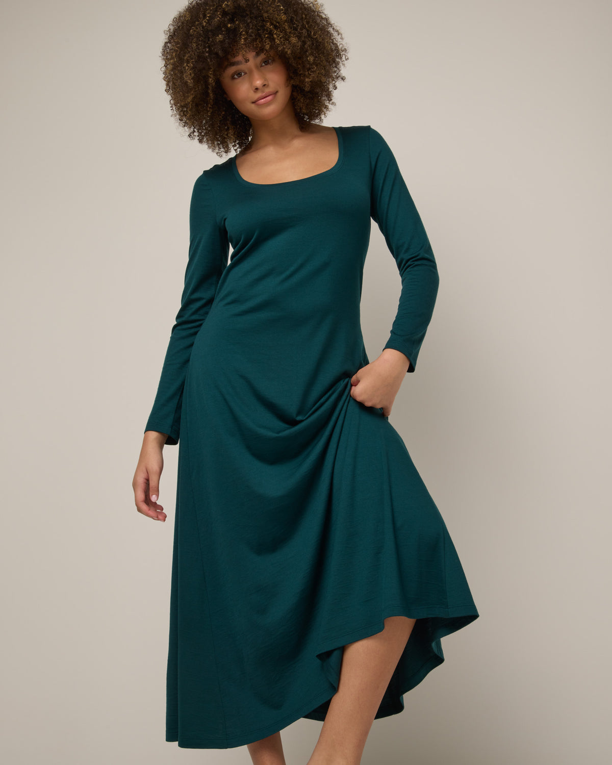Valerie Merino Wool Maxi Dress - Pine – Valerie Maxi Dress | wool& Europe