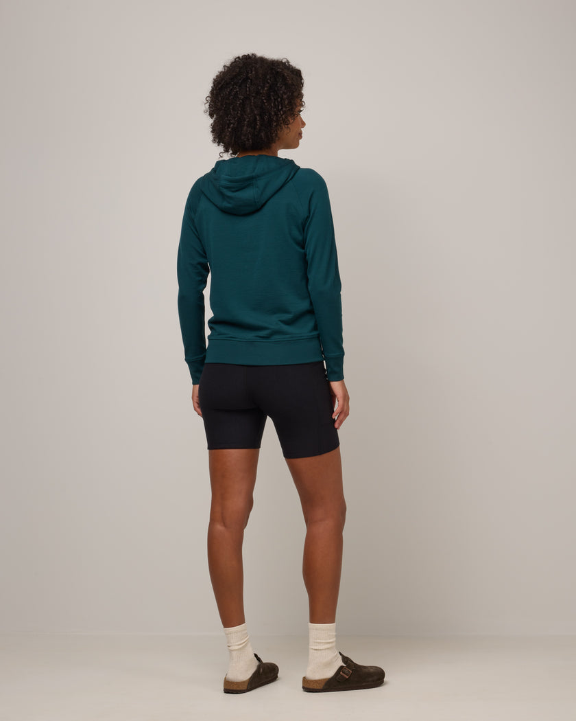 Aspen Merino Wool Full-Zip Hoodie - Pine – Aspen Full-Zip Hoodie | wool ...