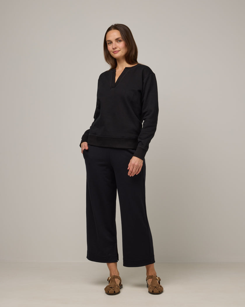 Aspen Merino Wool Wide Leg Crop Sweatpant - Black – Aspen Wide Leg Crop ...